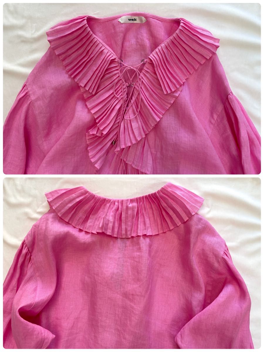 極美品 IENA イエナ venit ヴェニット リネンフリルブラウス 極美品 IENA イエナ venit ヴェニット リネンフリルブラウス