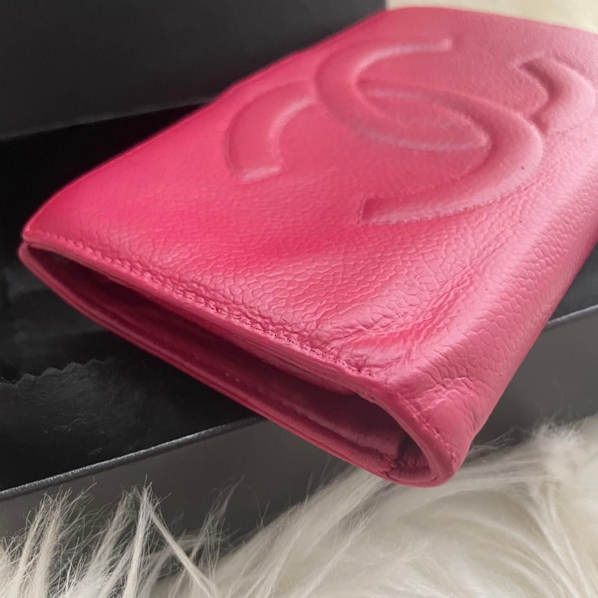 CHANEL シャネル レザー 長財布 ピンク ココマーク 二つ折り CHANEL シャネル レザー 長財布 ピンク ココマーク 二つ折り