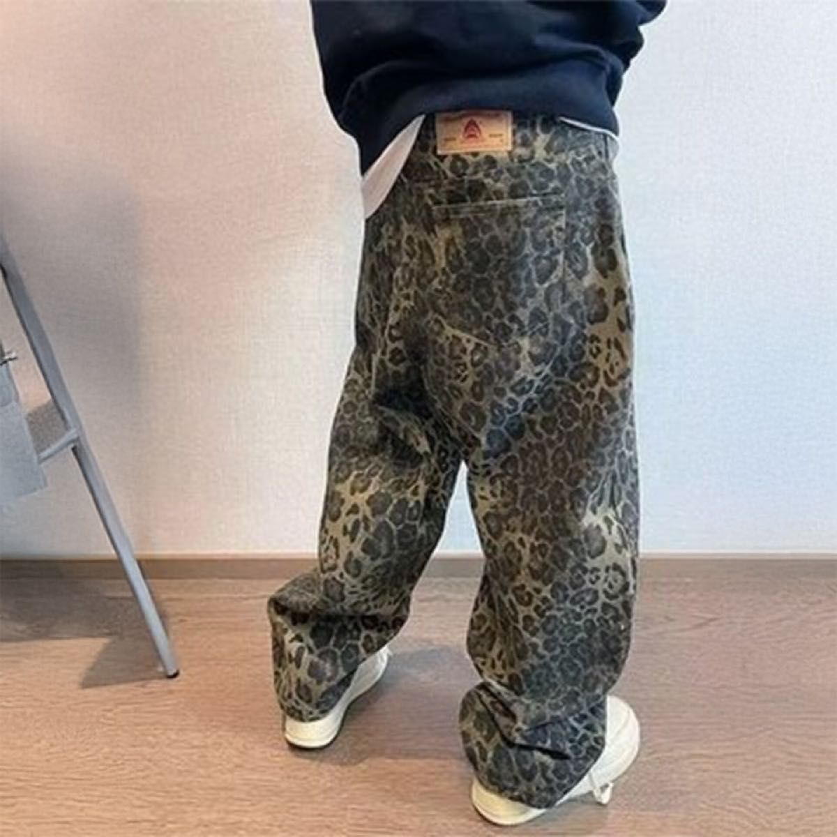 ヒョウ柄 デニムパンツ XLサイズ ストリート ジーンズ ヒョウ柄 デニムパンツ XLサイズ ストリート ジーンズ