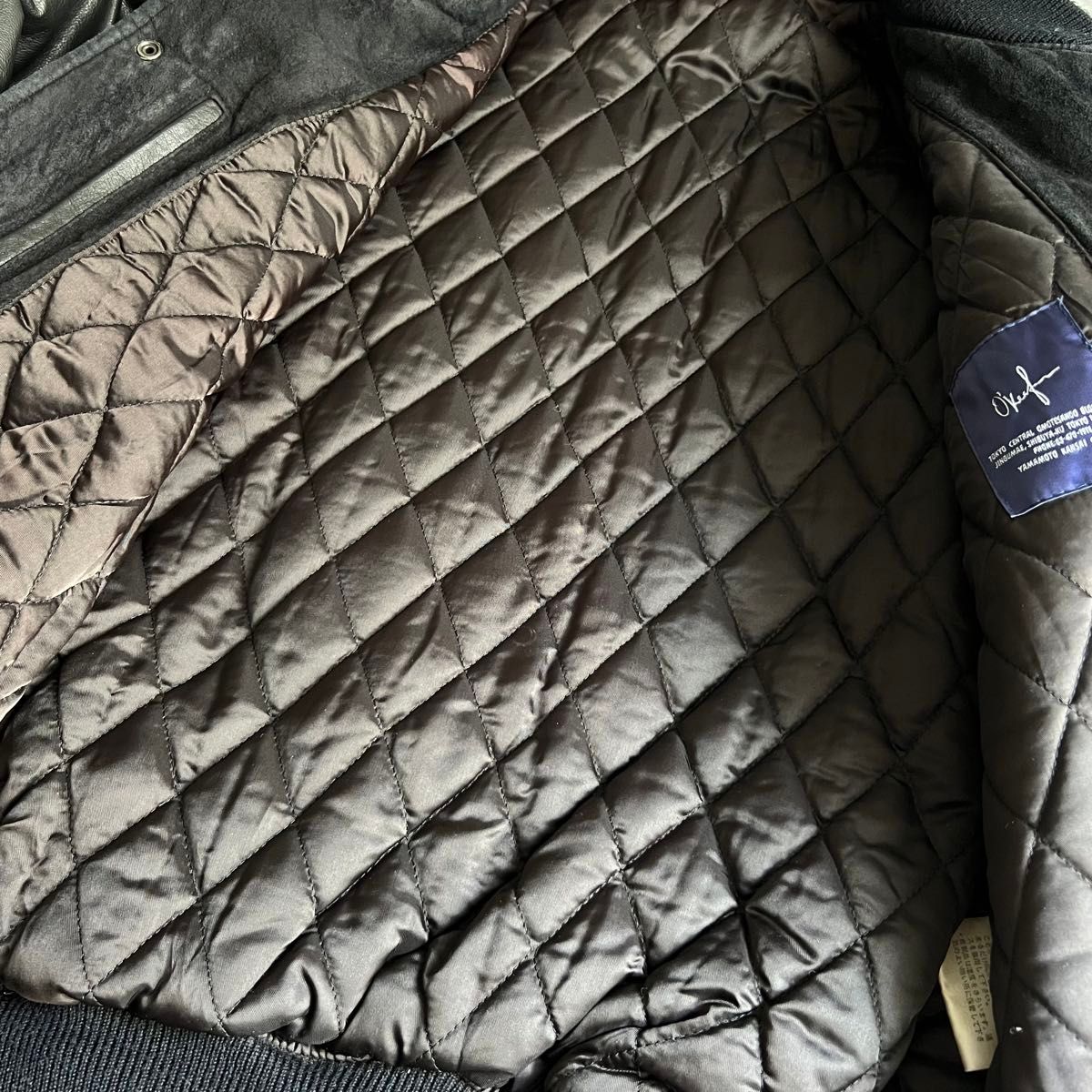 KANSAI YAMAMOTO MAN 山本寛斎 刺繍ロゴ レザースタジャン KANSAI YAMAMOTO MAN 山本寛斎 刺繍ロゴ レザースタジャン