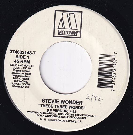 Stevie Wonder - These Three Words LP Version / These Three Words LP ...
