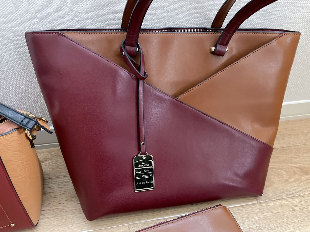 &chouette アンドシュエット トートバッグ ショルダー 鞄 茶色 &chouette アンドシュエット トートバッグ ショルダー 鞄 茶色