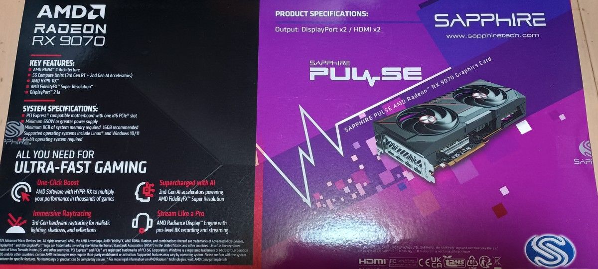 新品未開封 SAPPHIRE PULSE Radeon RX 9070 GAMING 16GB|Yahoo 新品未開封 SAPPHIRE PULSE Radeon RX 9070 GAMING 16GB|Yahoo