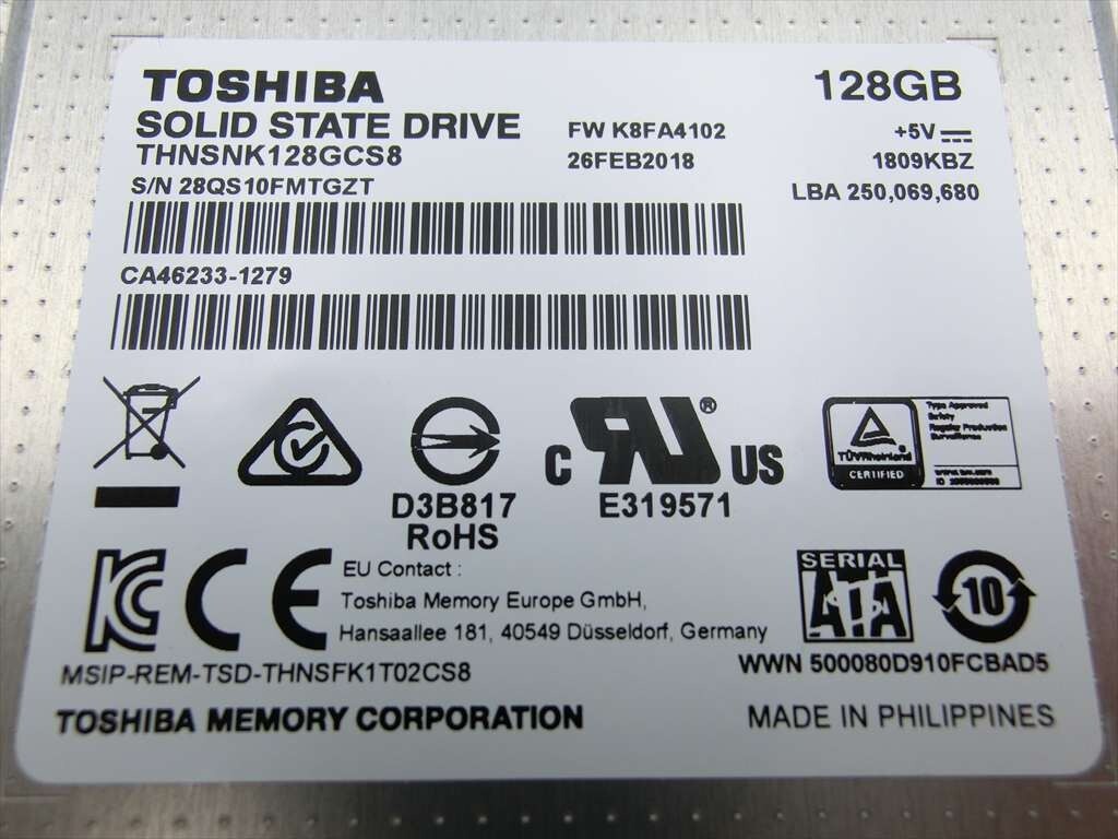 Yahoo!オークション - 【BS53-17】TOSHIBA 東芝 SATA 2.5インチSSD ソ...