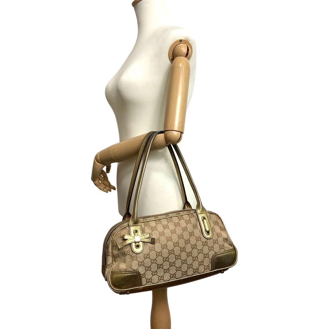 GUCCI グッチ ショルダーバッグ GG柄 ベージュ ゴールド|Yahoo GUCCI グッチ ショルダーバッグ GG柄 ベージュ ゴールド|Yahoo