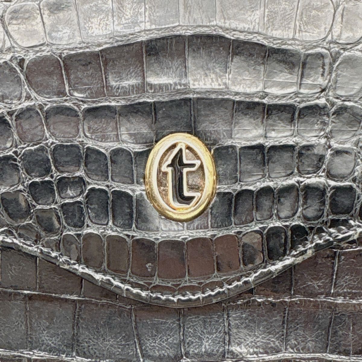 a testoni ア・テストーニ クロコダイル レザー 三つ折り財布 a testoni ア・テストーニ クロコダイル レザー 三つ折り財布