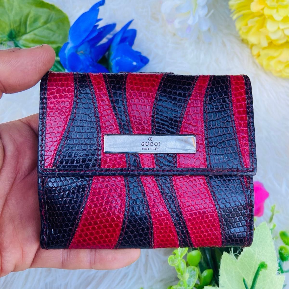 希少 ヘビ GUCCI グッチ パイソン 二つ折り財布 本革 レザー 希少 ヘビ GUCCI グッチ パイソン 二つ折り財布 本革 レザー
