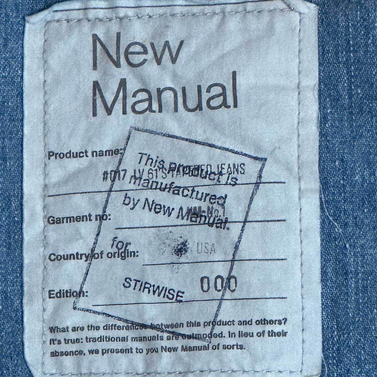 New Manual #017 LV 61's TAPERED JEANS|Yahoo!フリマ(旧 New Manual #017 LV 61's TAPERED JEANS|Yahoo!フリマ(旧