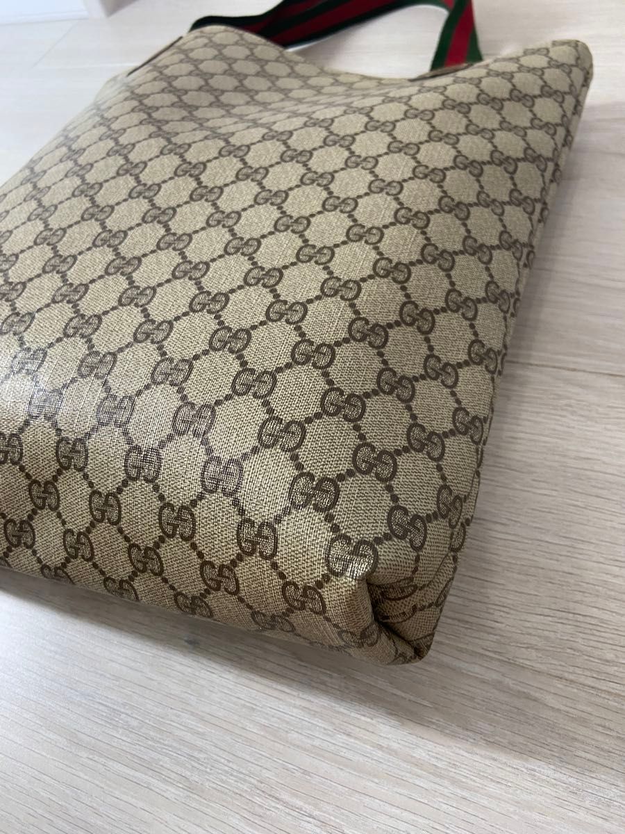 GUCCI トートバッグ シェリーライン レザー PVC GG柄 GUCCI トートバッグ シェリーライン レザー PVC GG柄