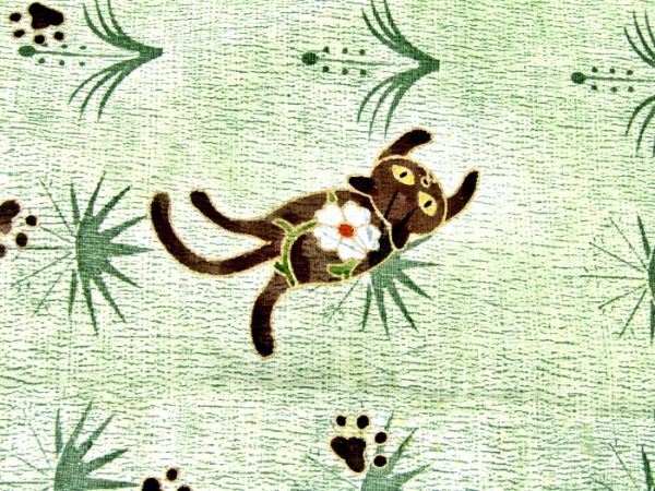 Yahoo!オークション - ・猫の柄・単衣附下きもの・156㎝ 7837