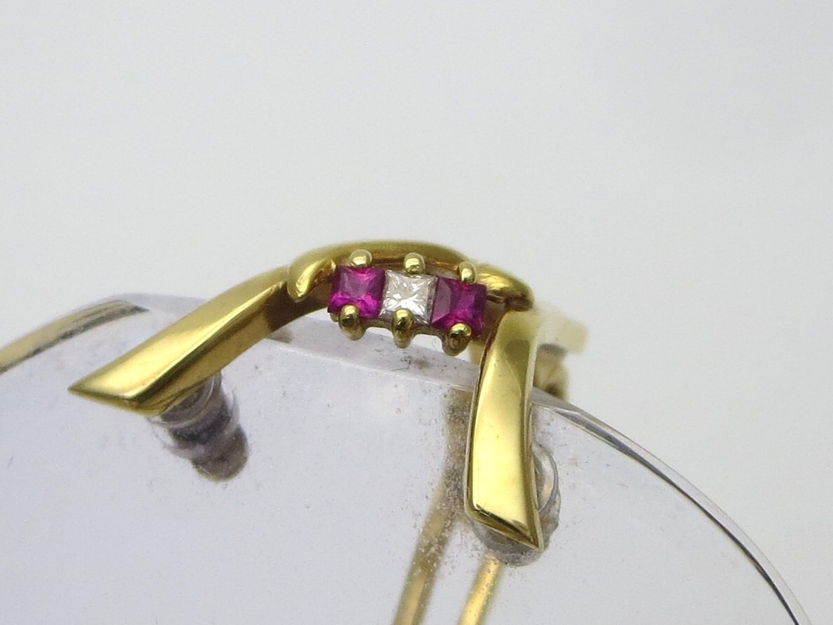 Yahoo!オークション - 1000円スタート 度入り眼鏡 K18 R0.14ct/D0.06ct...