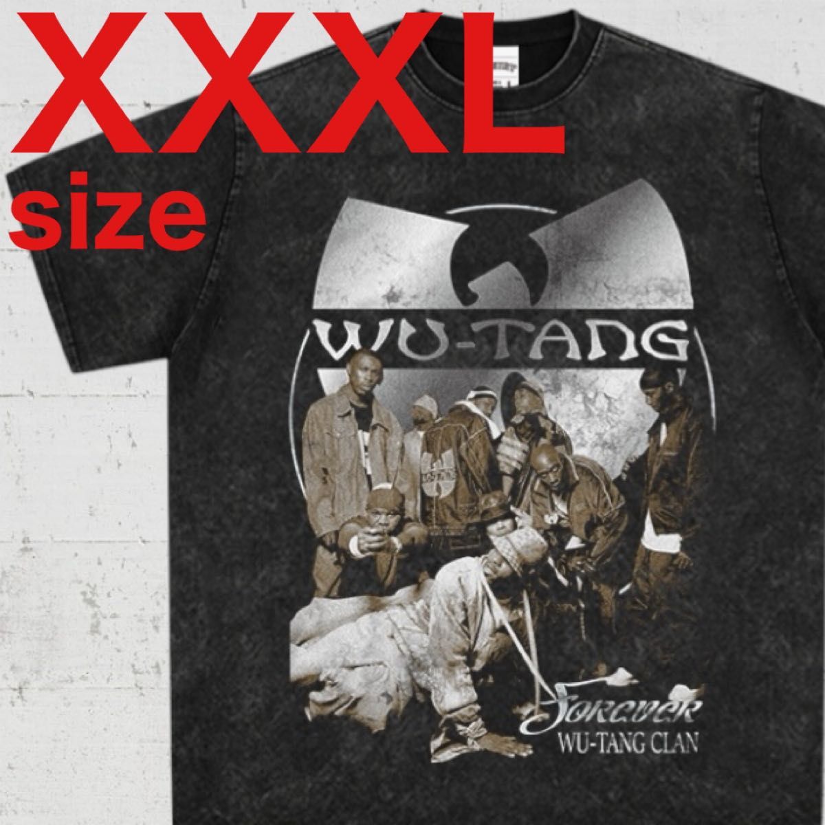 WU-TANG ウータン RAP プリント 半袖 Tシャツ ブラック 3XL WU-TANG ウータン RAP プリント 半袖 Tシャツ ブラック 3XL