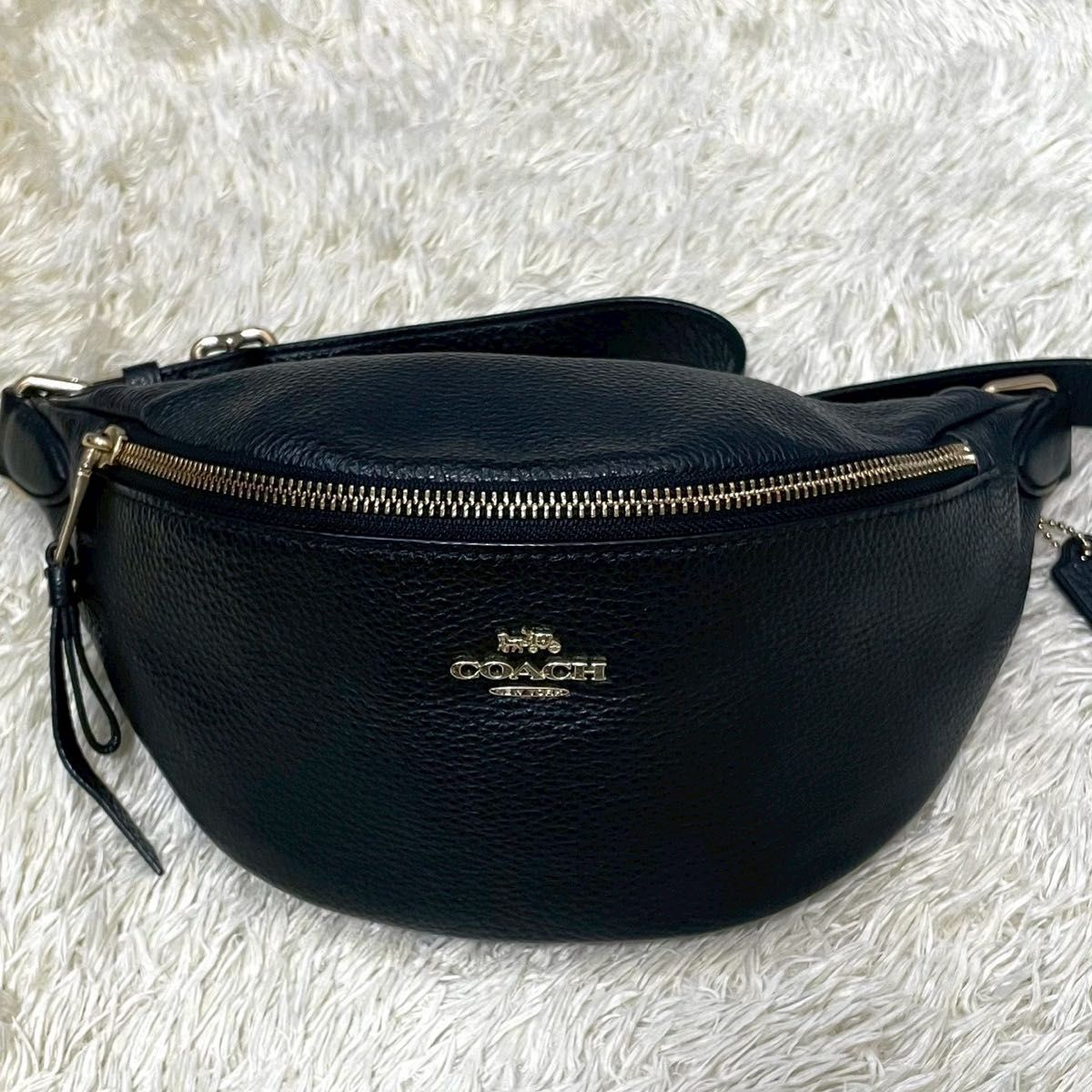 極美品】COACH コーチ ボディバッグ レザー 本革 ブラック 黒 極美品】COACH コーチ ボディバッグ レザー 本革 ブラック 黒