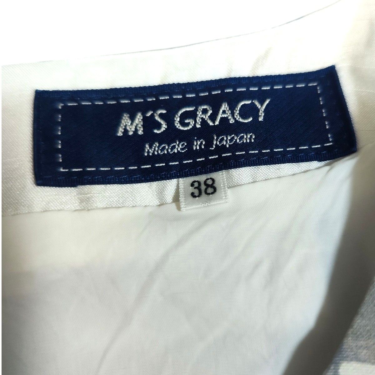 未使用級】M'S GRACY チェック柄半袖ワンピース 38 Mサイズ 未使用級】M'S GRACY チェック柄半袖ワンピース 38 Mサイズ