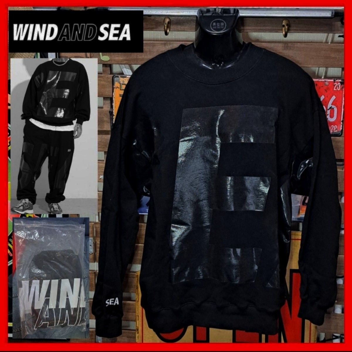 WIN AND SEA ウィンダンシー エナメルプリント ビッグロゴ WIN AND SEA ウィンダンシー エナメルプリント ビッグロゴ