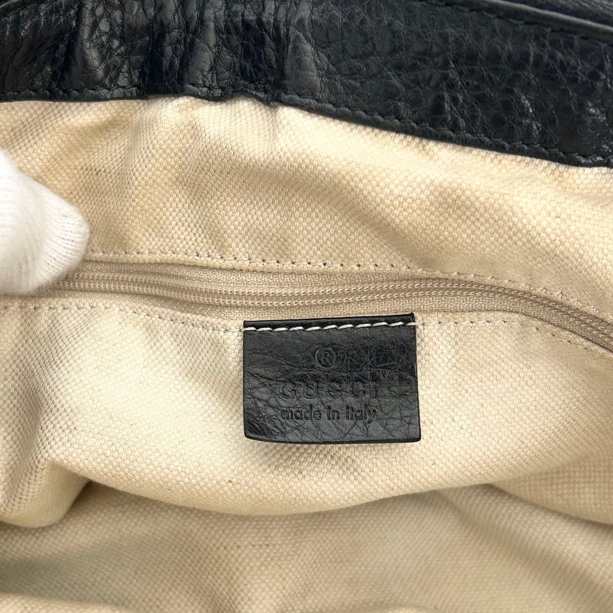 2way GUCCI ショルダーバッグ ハンドバッグ 黒 レザー スーキー 2way GUCCI ショルダーバッグ ハンドバッグ 黒 レザー スーキー