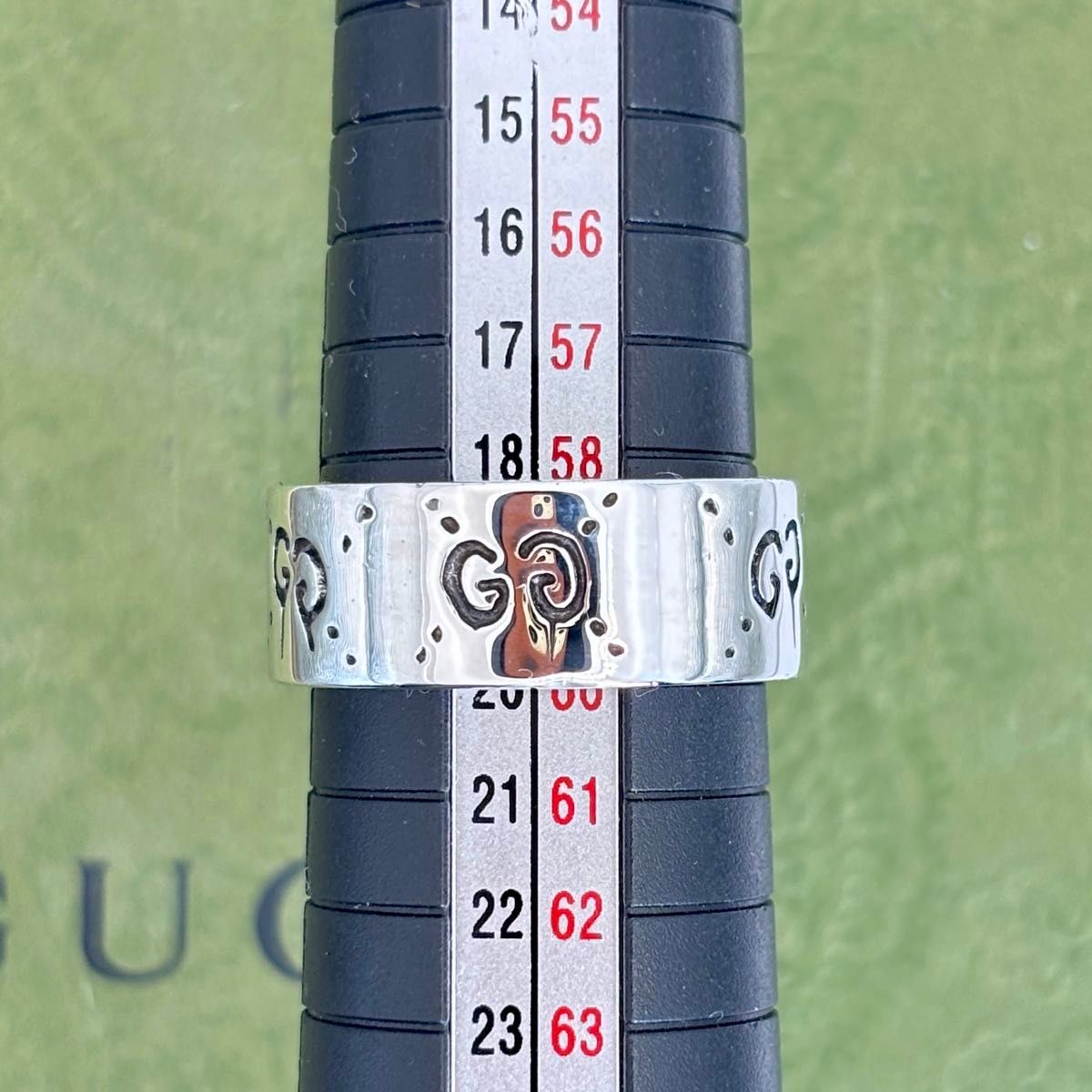 新品磨き】GUCCI グッチゴースト リング 20号 ワイドタイプ 指輪 新品磨き】GUCCI グッチゴースト リング 20号 ワイドタイプ 指輪