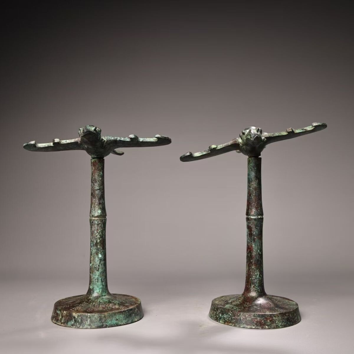 Yahoo!オークション - j667中国古玩 旧家収蔵 青銅器 回転 飛鳥 一対 ...