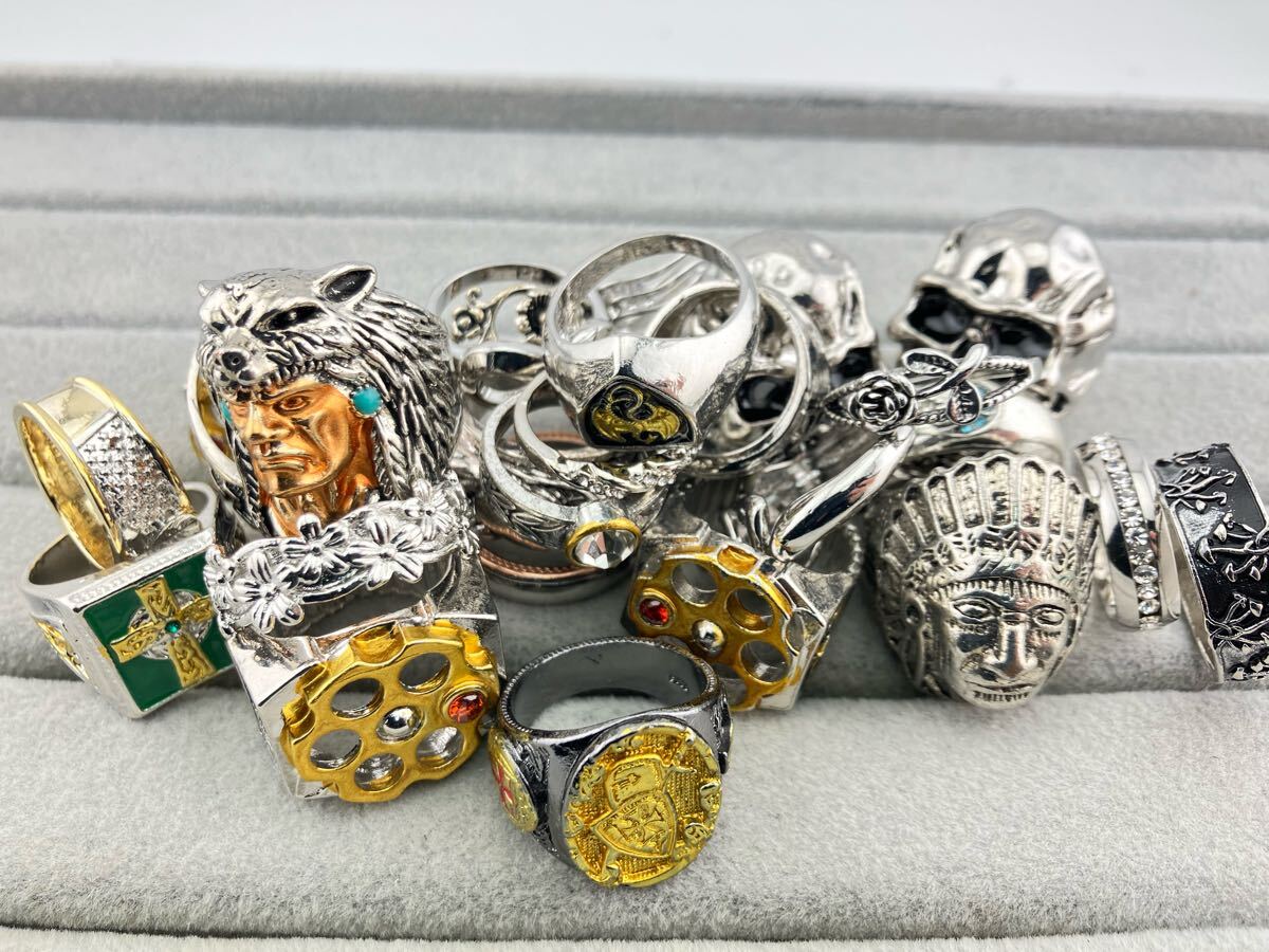 Yahoo!オークション - B137 リング 指輪 シルバー風 ヴィンテージ アク...