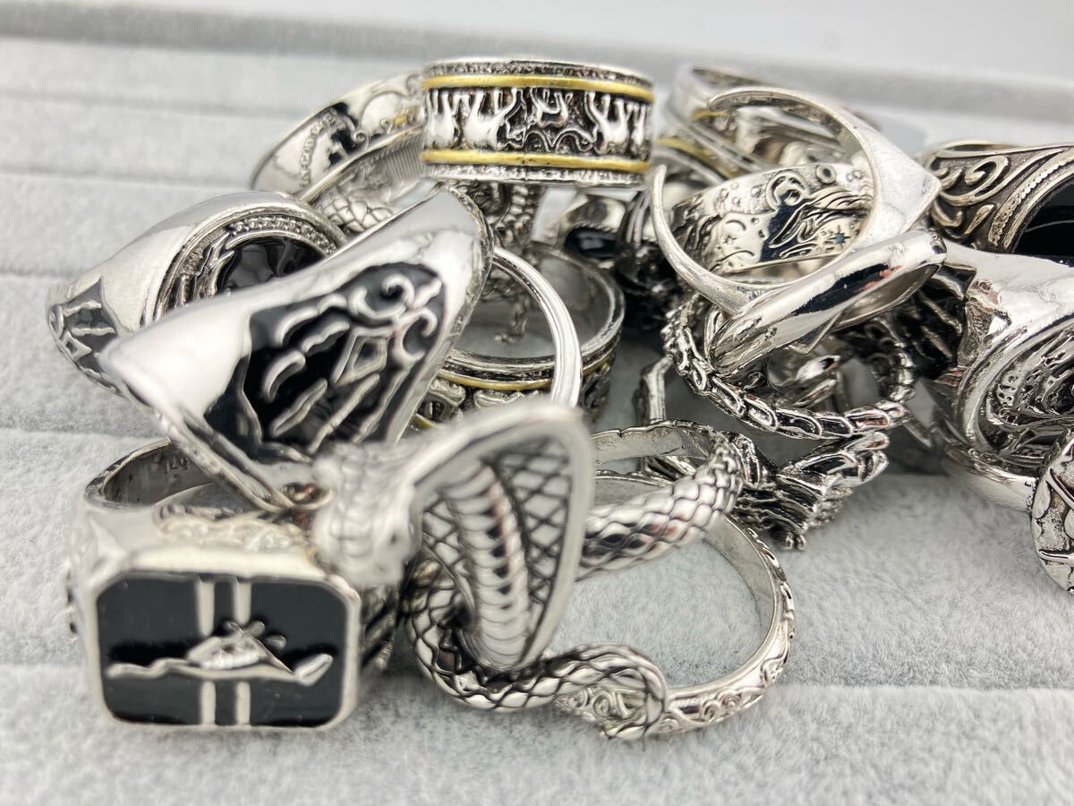 Yahoo!オークション - B199 リング 指輪 シルバー風 ヴィンテージ アク...