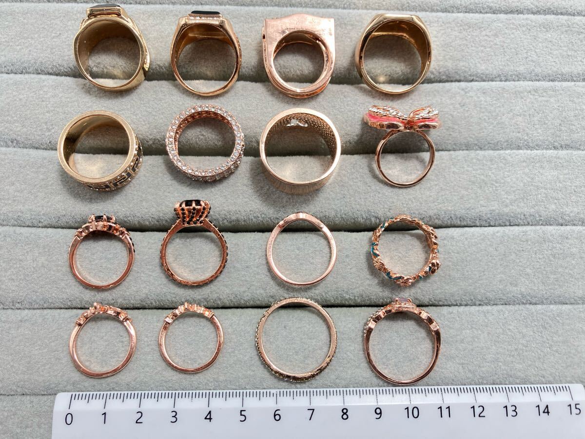 Yahoo!オークション - B227 ピンクゴールドカラー キュービックジルコ...