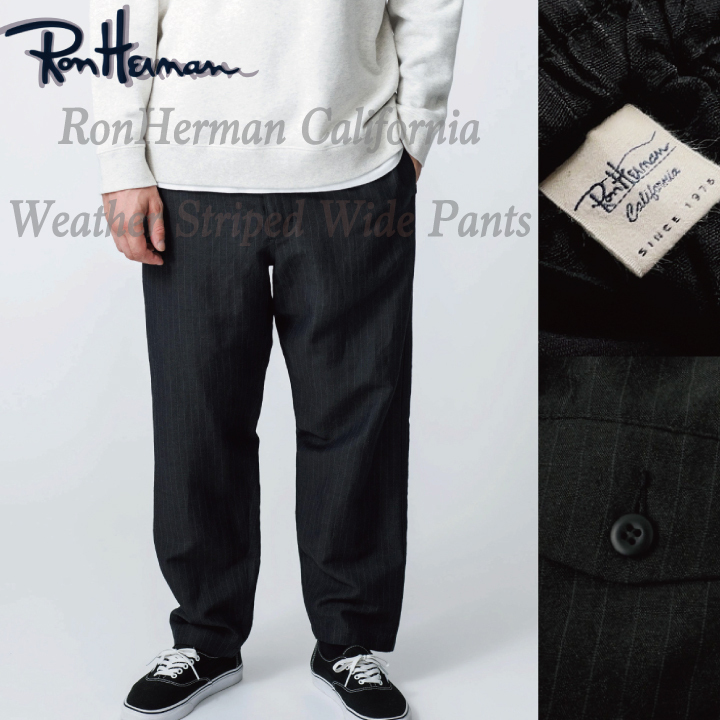 定価47 300円 ロンハーマン RHC “ Weather Striped ” ウールリネン地 ワイドテーパード パンツ 稀少 XL RonHerman California(男性用)｜売買 ...