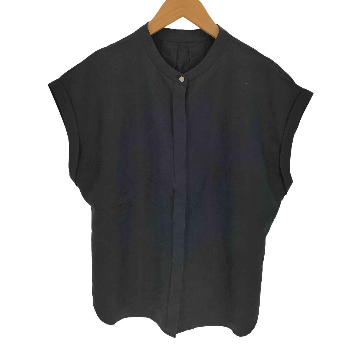 Yahoo!オークション - PLST(プラステ) バンドカラー フレンチスリーブ ...