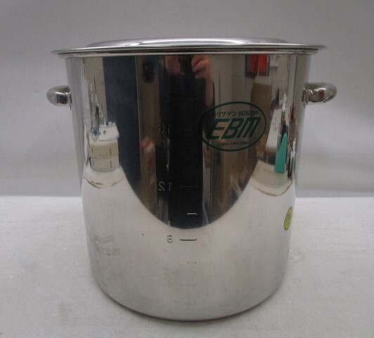 Yahoo!オークション - 大0254 モリブデン 目盛付 寸胴鍋 30㎝ 20L EBM...