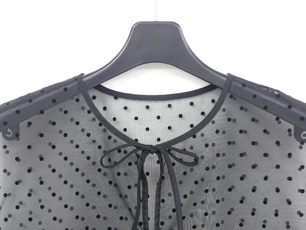 Yahoo!オークション - yori ドットフロッキーティアードジレ F ブラッ...