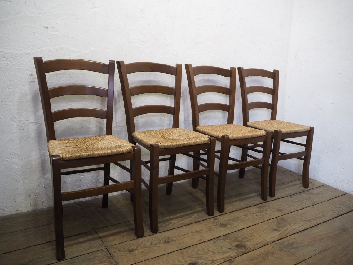 Yahoo!オークション - タR0022 4脚セット イタリア製 素敵な古い木製ラ...