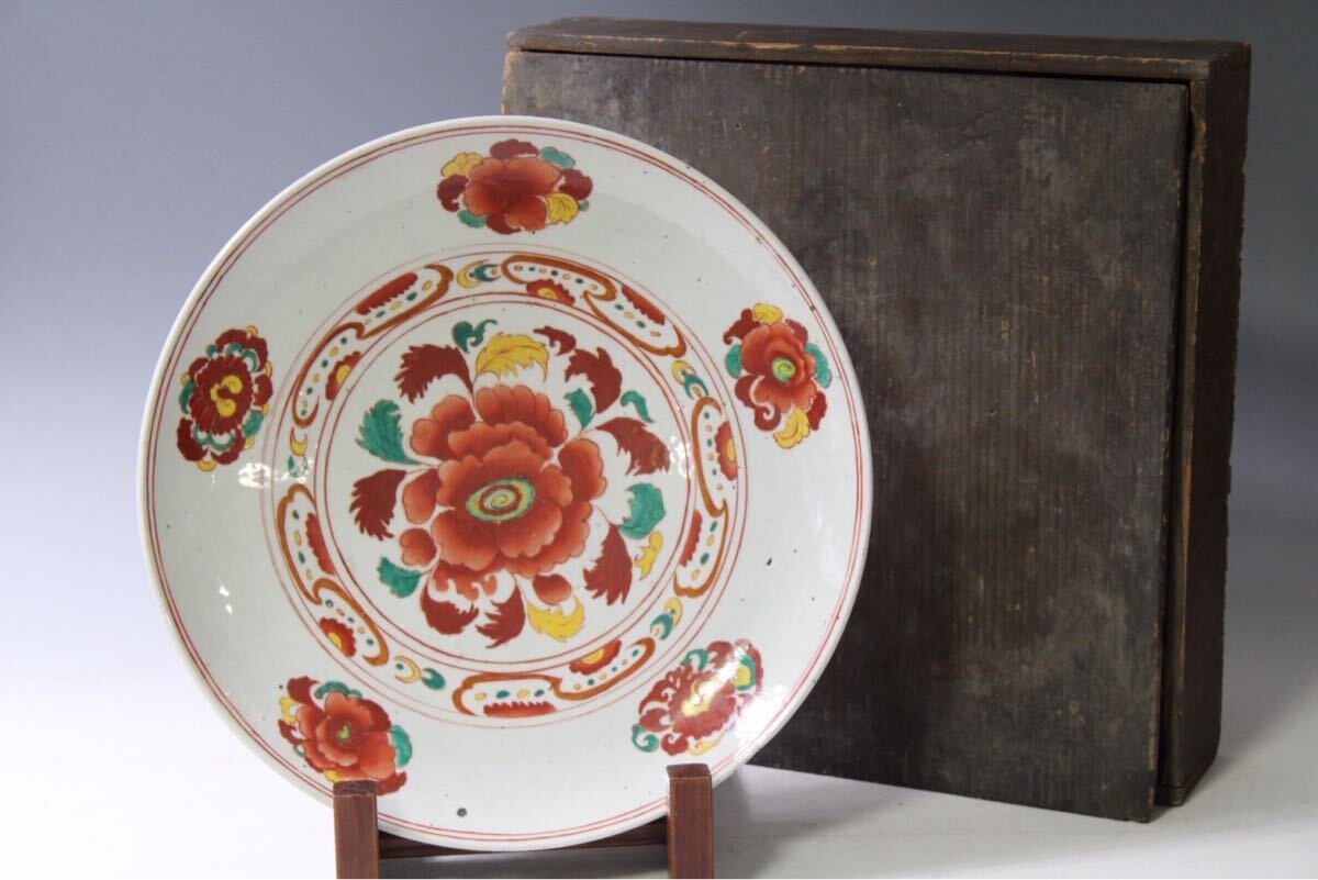 Yahoo!オークション - 【英】B350 時代 色絵草花紋大皿 D39.2㎝ 中国美...