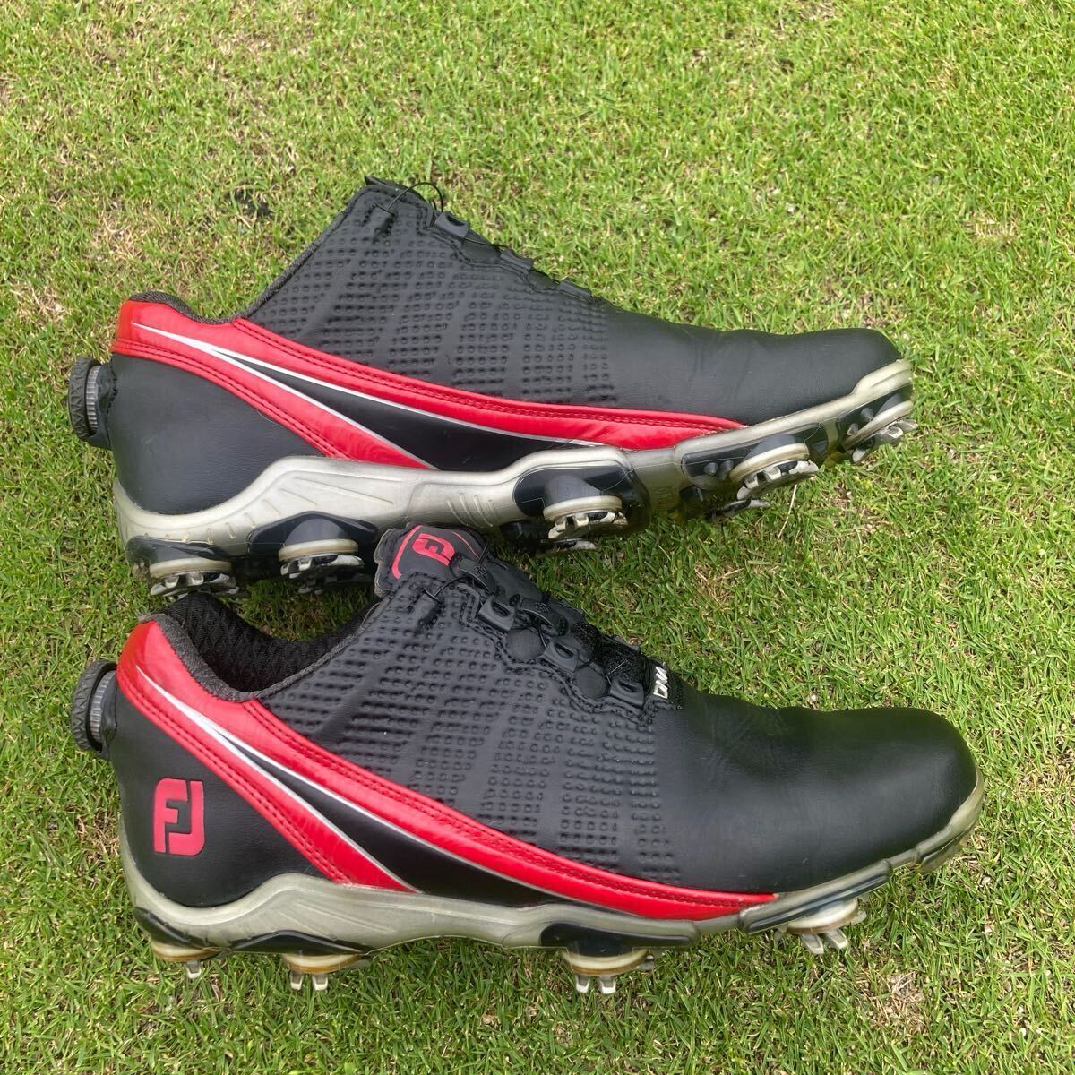 Yahoo!オークション - フットジョイ FJ ゴルフシューズ 美品 黒赤 26cm