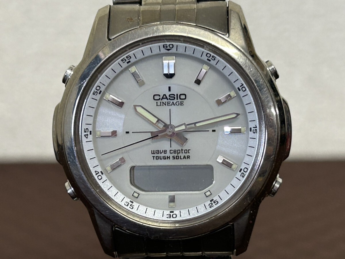 A3 CASIO カシオ LCW-100T WAVE CEPTOR ウェーブセプター LINEAGE メンズ腕時計 ブランド腕時計 白文字盤 現状品(カシオ)｜売買されたオークション情報 ...