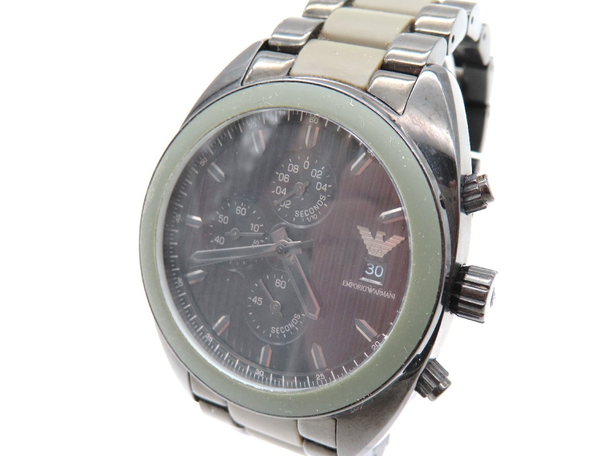 Yahoo!オークション - 1円 エンポリオアルマーニ AR-5953 SS/ラバー ブ...
