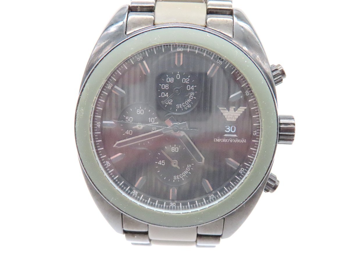 Yahoo!オークション - 1円 エンポリオアルマーニ AR-5953 SS/ラバー ブ...