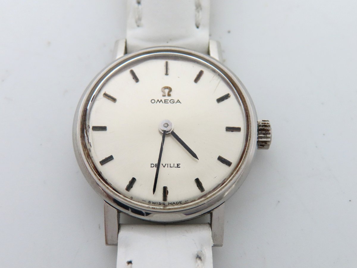 Yahoo!オークション - 1円 オメガ(OMEGA) SS/革 レディース 稼働 手巻...