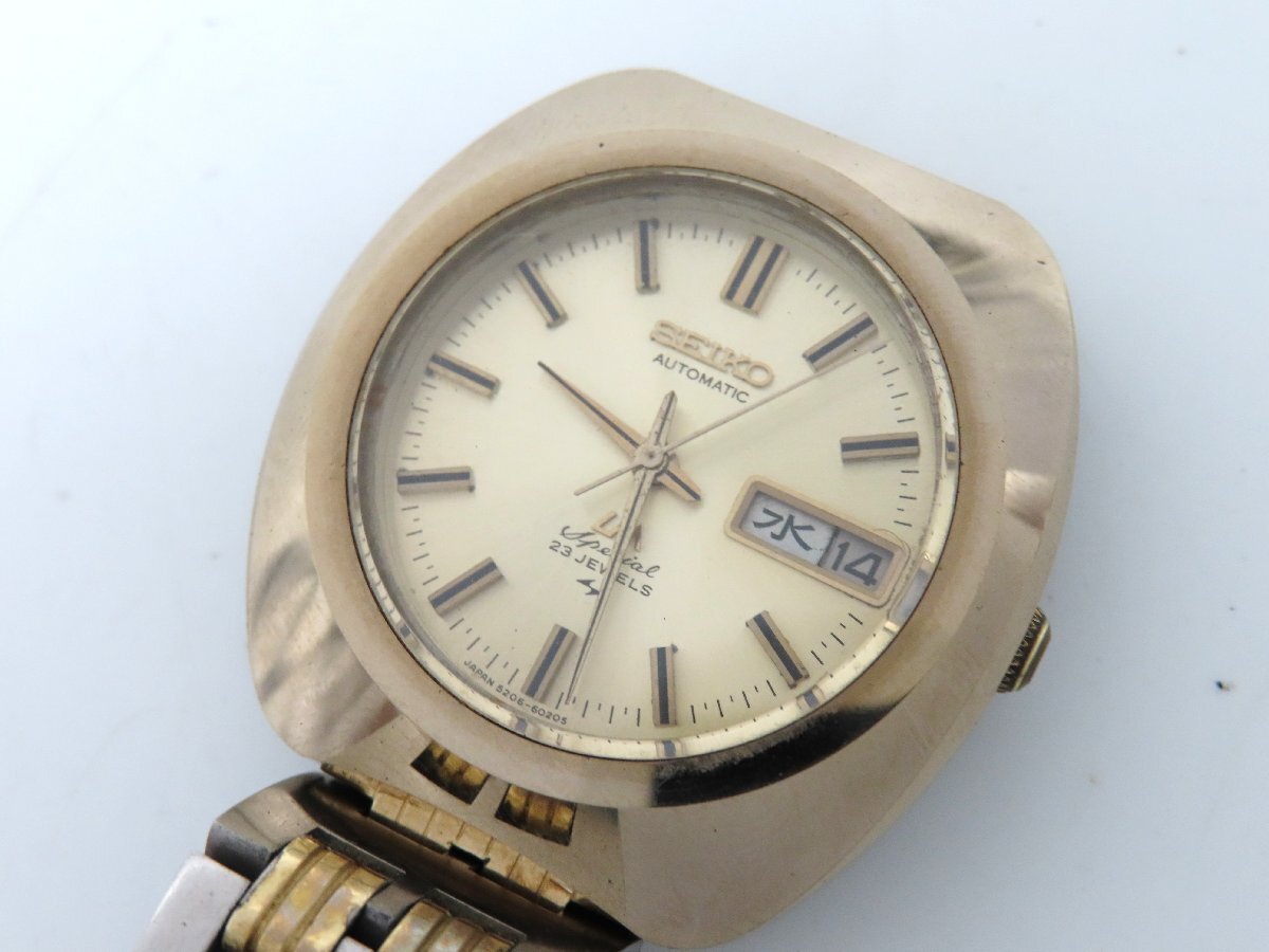 Yahoo!オークション - 1円 セイコー 5206-6040 LM SS/GP シャンパン文...