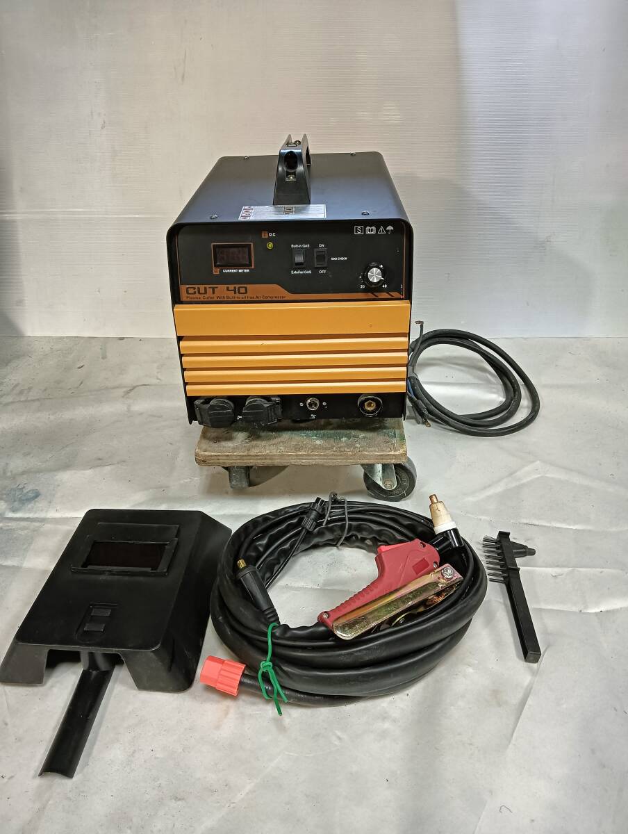 Yahoo!オークション - プラズマカッターCUT40 コンプレッサー内蔵 イン...