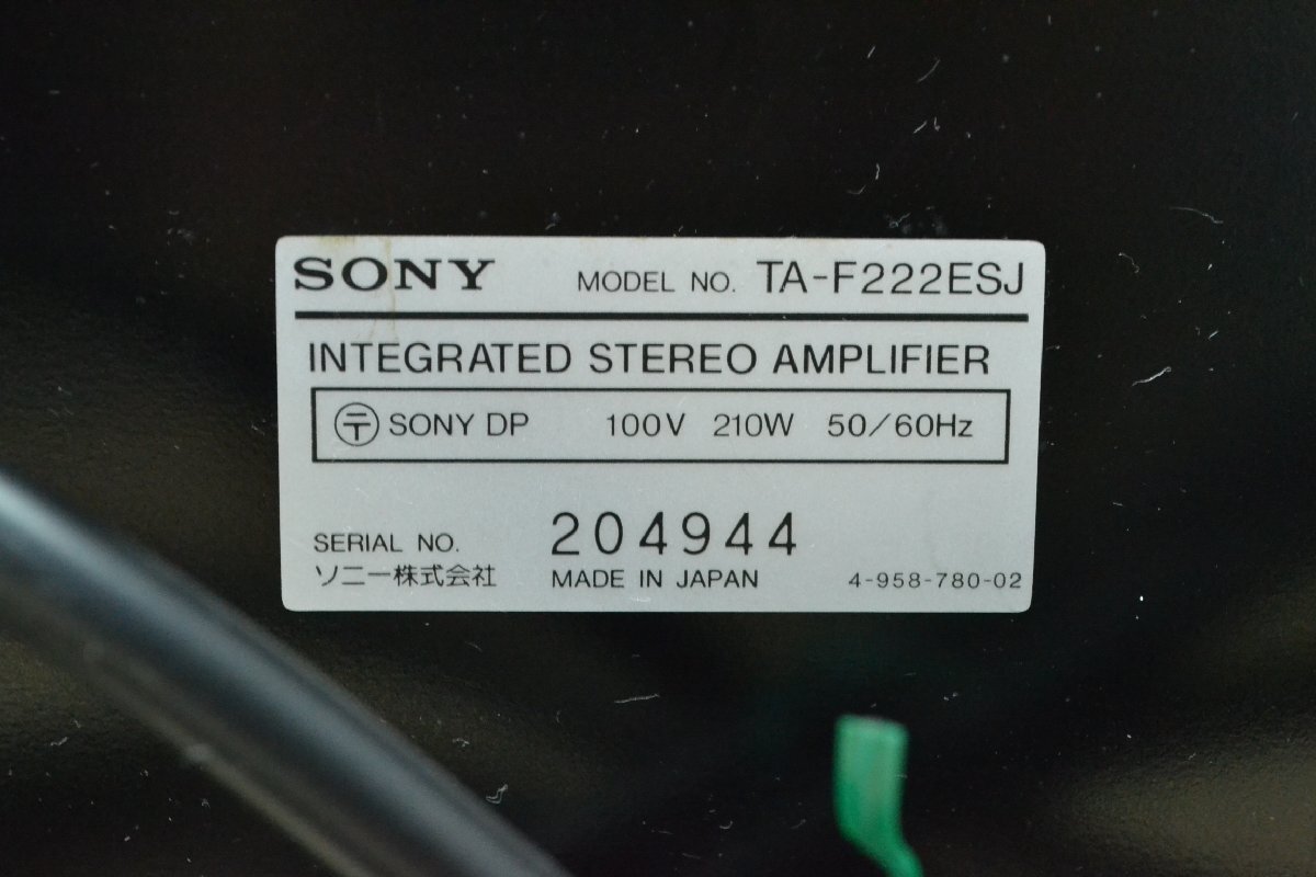 Yahoo!オークション - k1102 SONY ソニー プリメインアンプ TA-F222ESJ