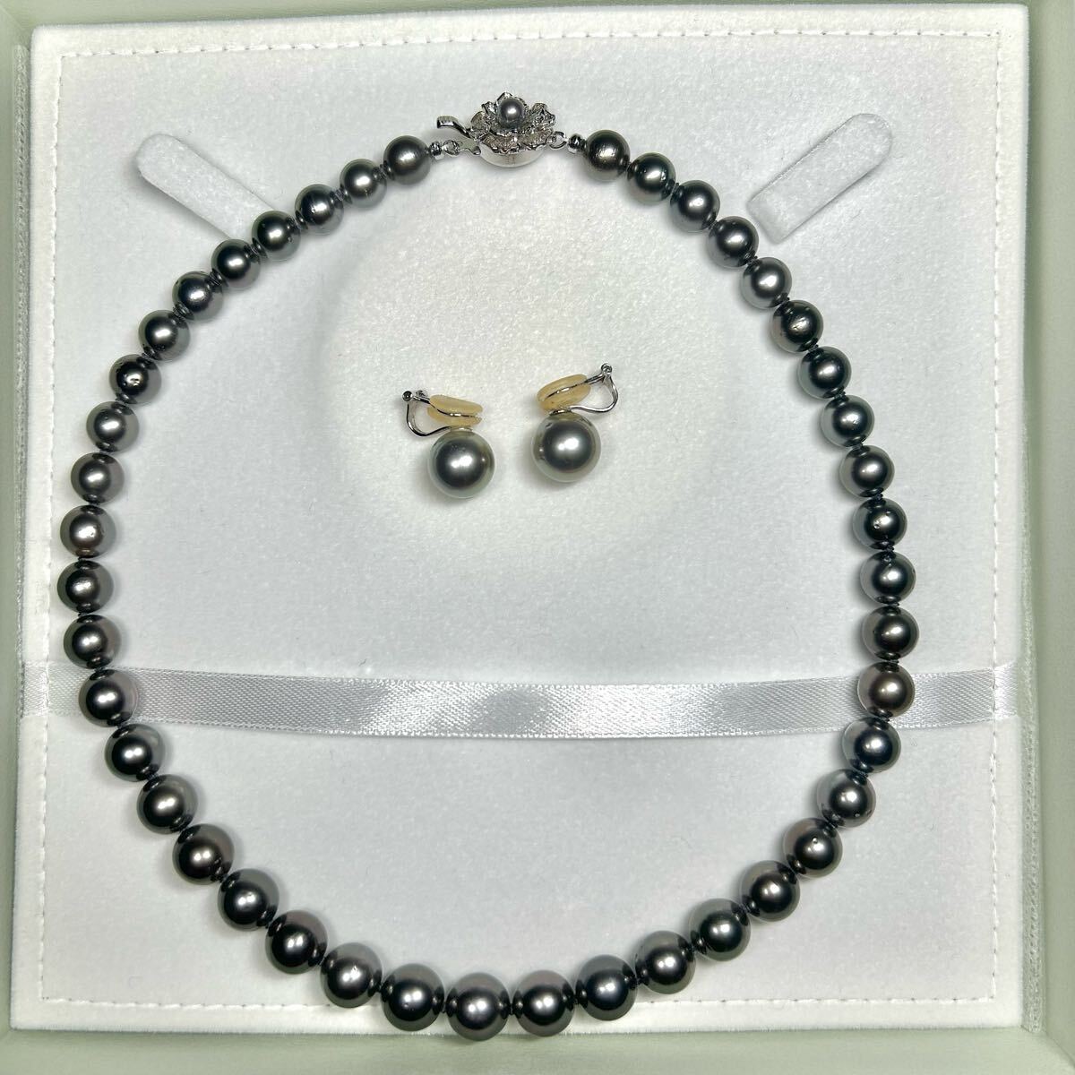 Yahoo!オークション - K14 黒蝶パール 照り強 ネックレス イヤリング ...