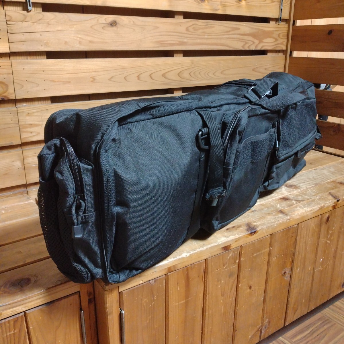 Yahoo!オークション - 美品 ガンケース W100cm ブラック 黒 2本収納 ラ...