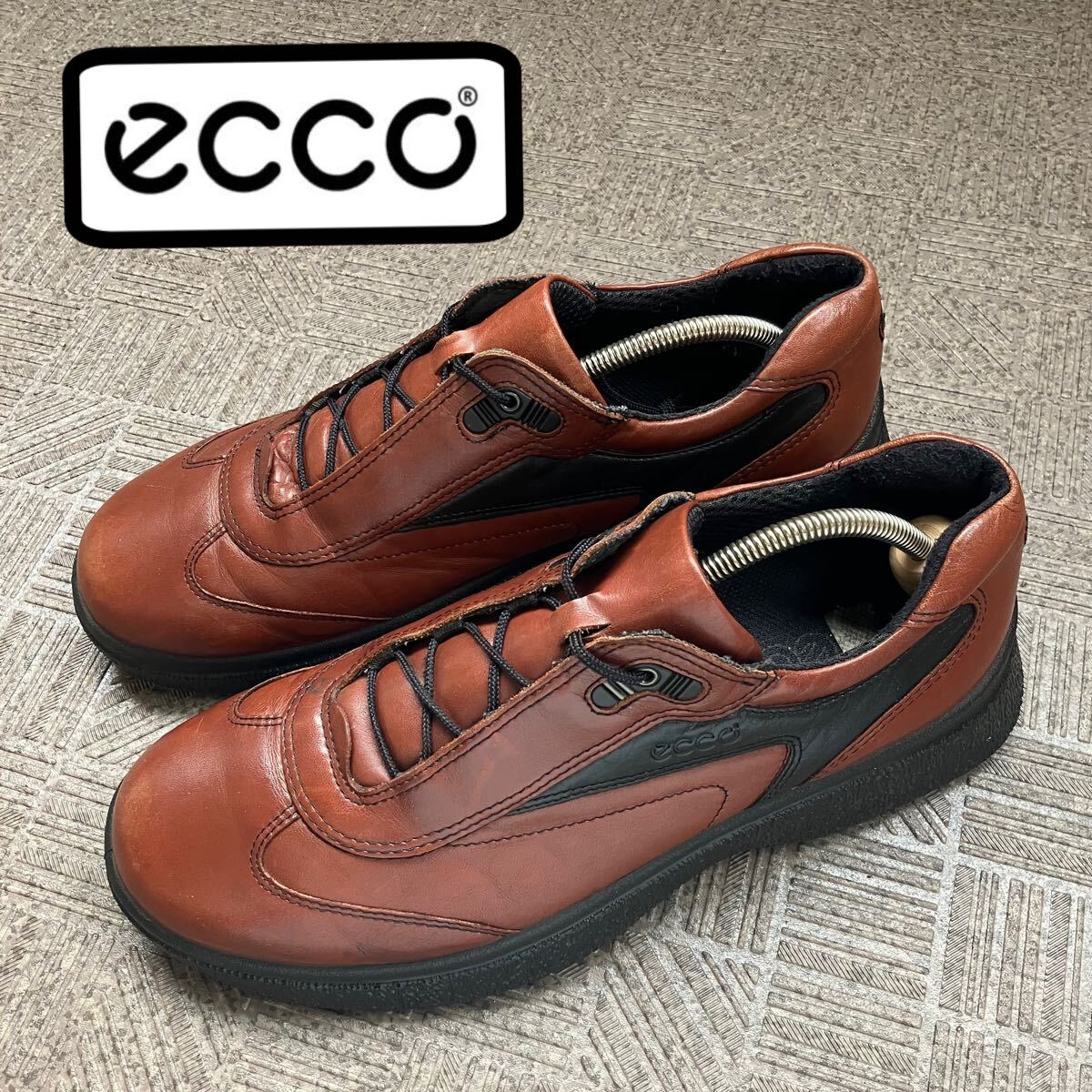 Yahoo!オークション - 【 ECCO 】 幅広レザー ウォーキングシューズ ...