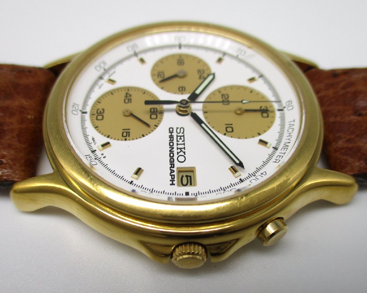 Yahoo!オークション - セイコー クロノグラフ 7T27-6A00 メンズ腕時計...