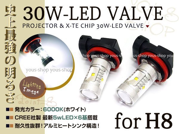 Yahoo!オークション - フーガ Y51 LEDバルブ H8 フォグランプ 30W CREE