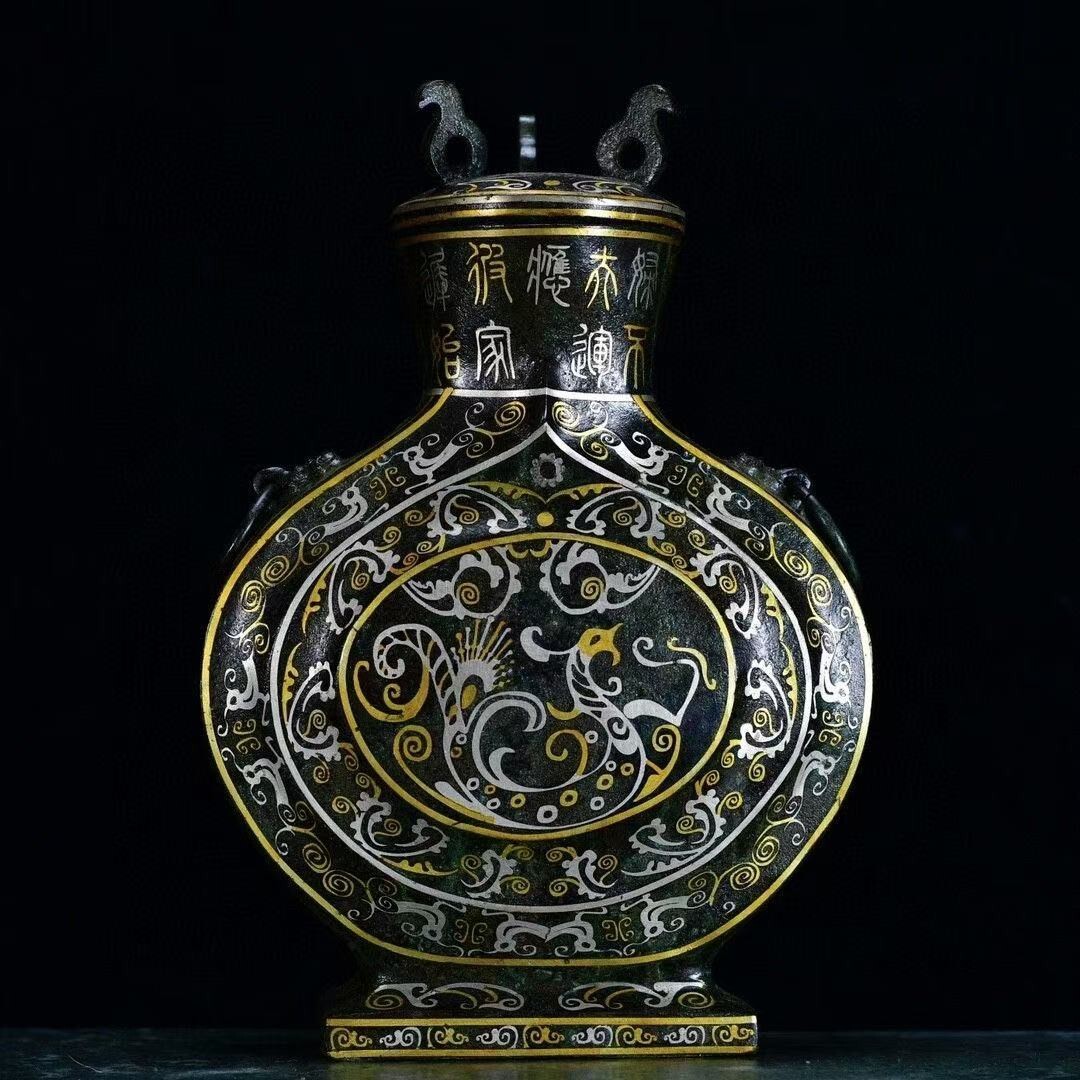 Yahoo!オークション - y53【珍寳斎】旧家収蔵 青銅器 間違い金銀 平べ...