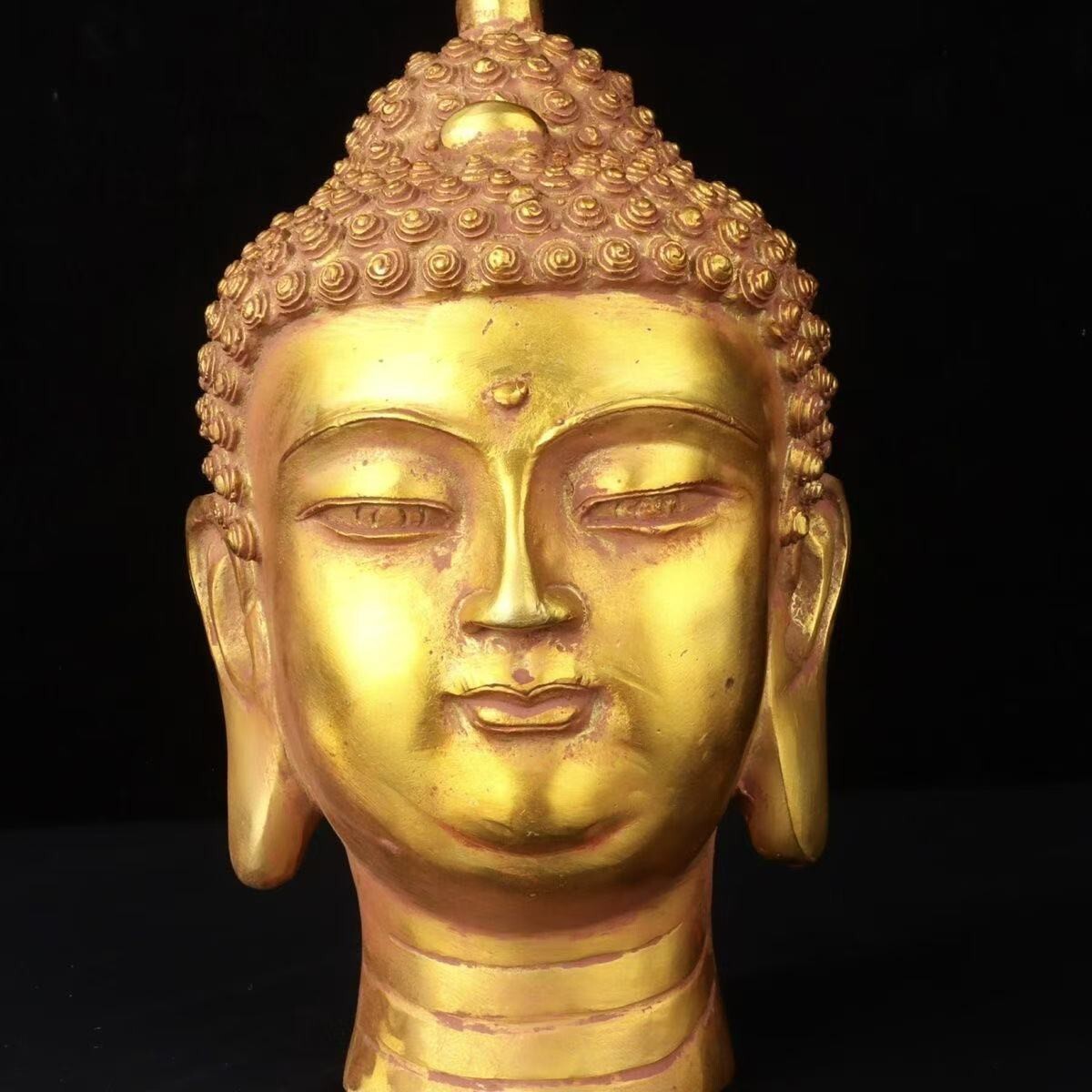 Yahoo!オークション - Y493【珍寳斎】旧家収蔵 漢代 銅製 金 仏首 置物...