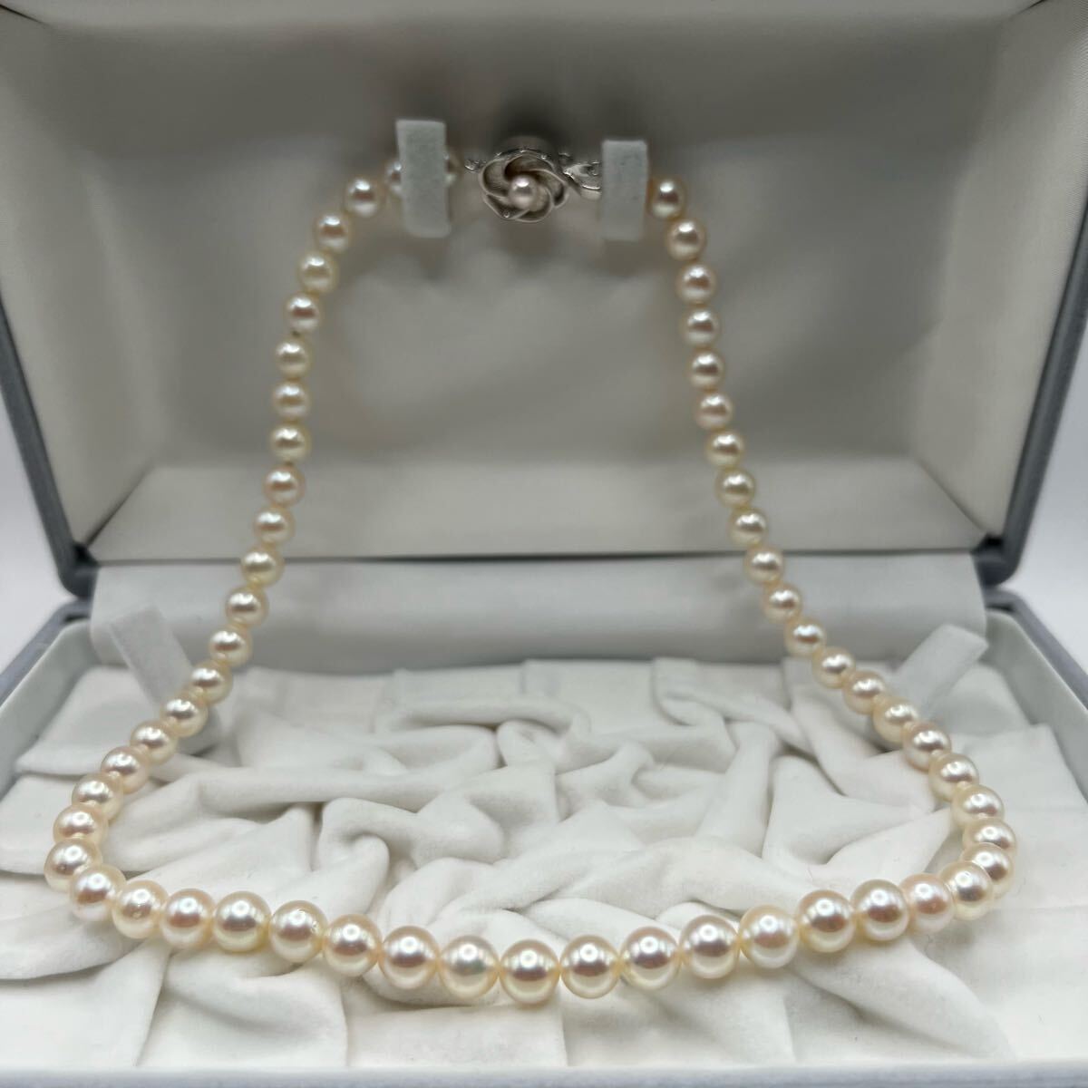 Yahoo!オークション - 56 アコヤ真珠 ネックレス 42cm 6.8-7mm パール ...