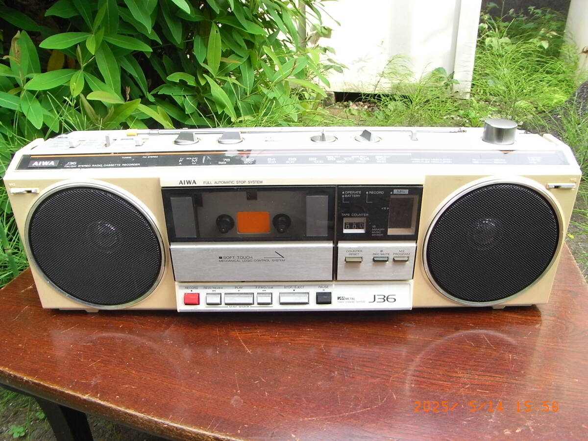 Yahoo!オークション - 昭和レトロ AIWA ラジオカセット CS-J36 ジャン...