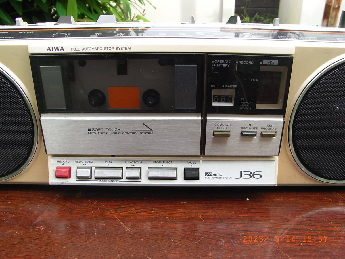 Yahoo!オークション - 昭和レトロ AIWA ラジオカセット CS-J36 ジャン...