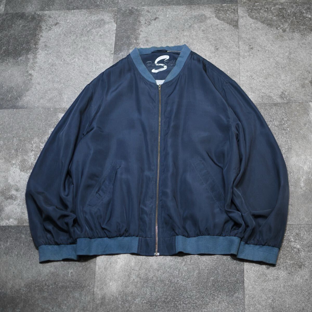 Yahoo!オークション - 古着 オーバーサイズ シルクブルゾン ブルゾン ...